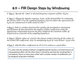 Dsp U Lec08 Fir Filter Design | PDF