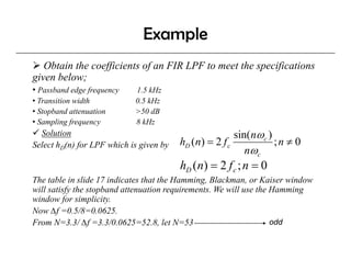 Dsp U Lec08 Fir Filter Design | PDF