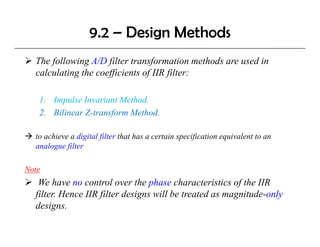 Dsp U Lec09 Iir Filter Design | PPT
