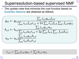 Superresolution-based stereo signal separation via supervised nonnegative matrix factorization | PPT