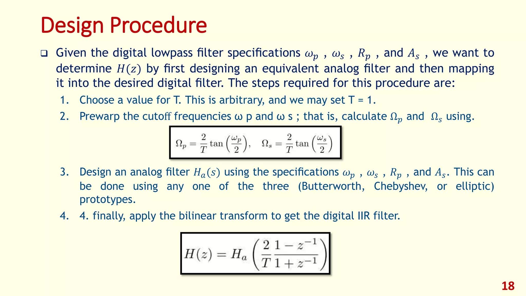 DSP_2018_FOEHU - Lec 07 - IIR Filter Design | PDF