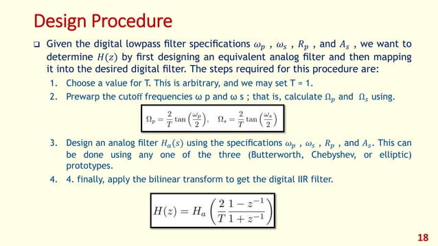DSP_2018_FOEHU - Lec 07 - IIR Filter Design | PDF | Digital Audio | Computer Software and ...