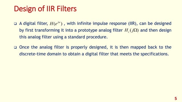 DSP_2018_FOEHU - Lec 07 - IIR Filter Design | PDF | Digital Audio | Computer Software and ...