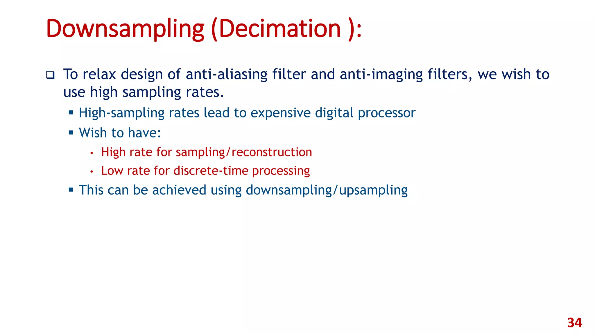 Dsp 2018 foehu - lec 10 - multi-rate digital signal processing | PDF