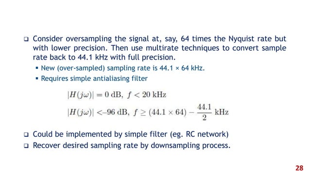 Dsp 2018 foehu - lec 10 - multi-rate digital signal processing | PDF
