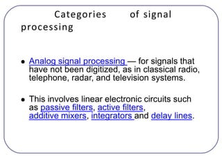 digital signal processing | PPTX