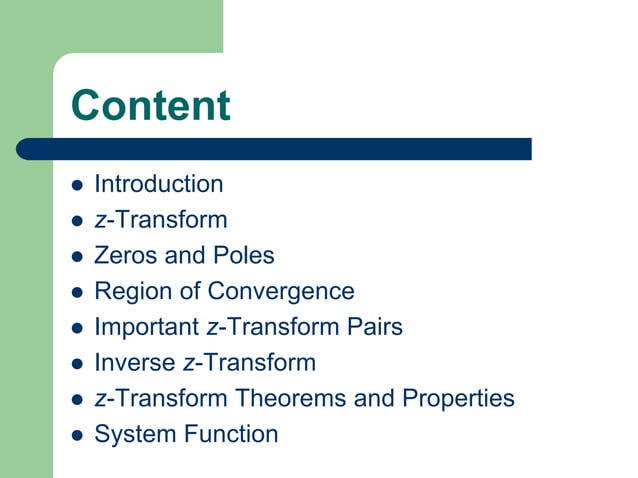 Digital Signal Processing and the z-transform | PPT
