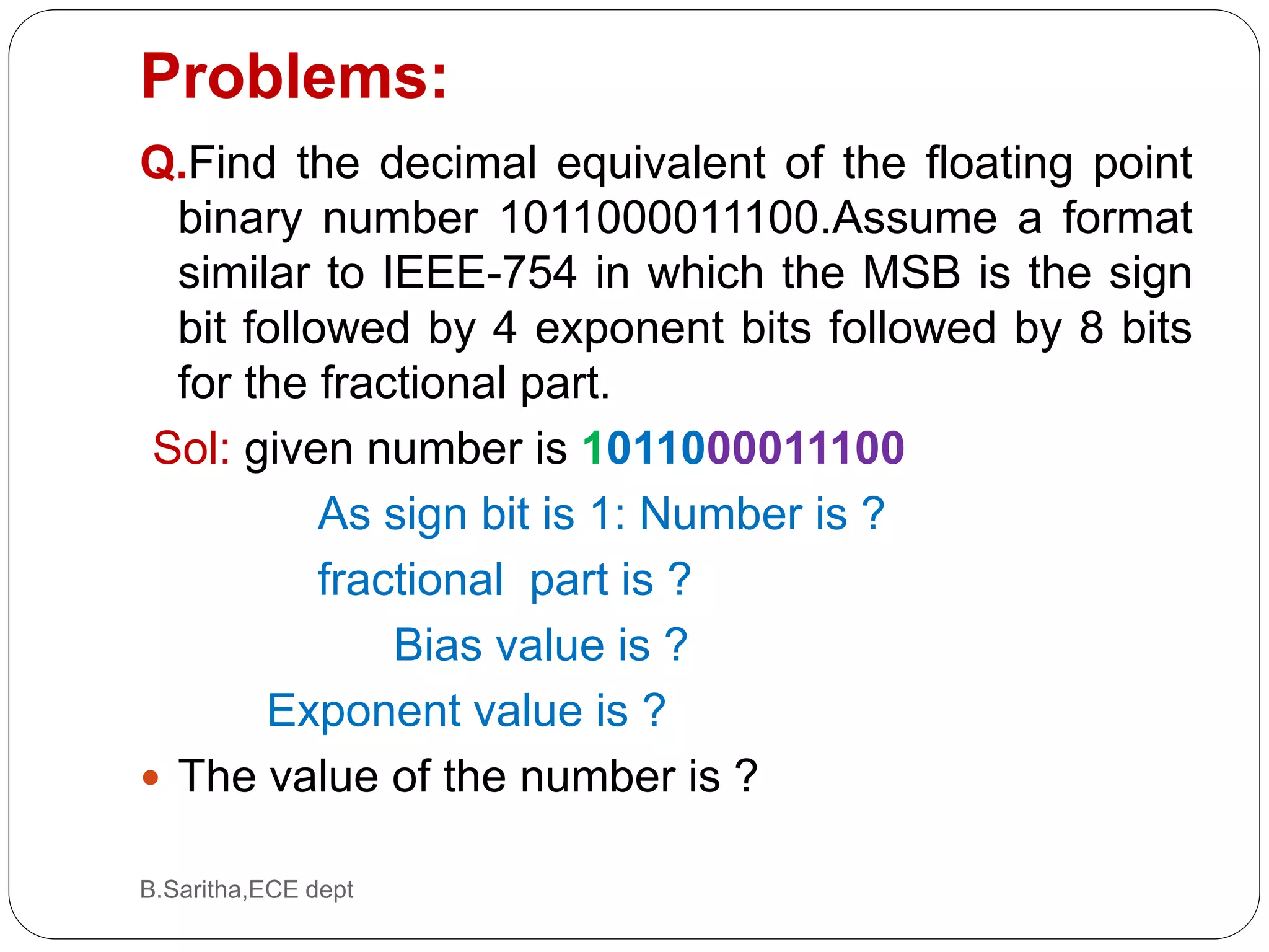 Number formats for signals and coefficients in DSP system | PPTX