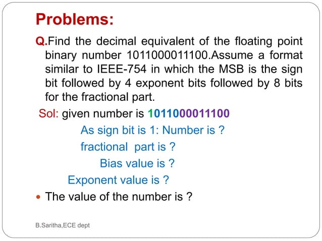 Number formats for signals and coefficients in DSP system | PPTX | Computing | Technology ...