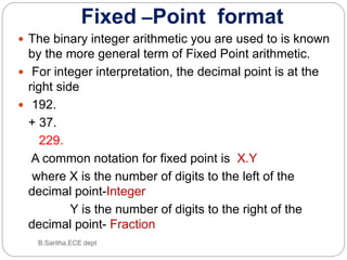 Number formats for signals and coefficients in DSP system | PPTX