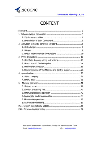 DSP A11 handle controller operating manual ricocnc | PDF