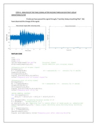 REMOVAL OF ADDED NOISE FROM A VOICE SIGNAL | PDF