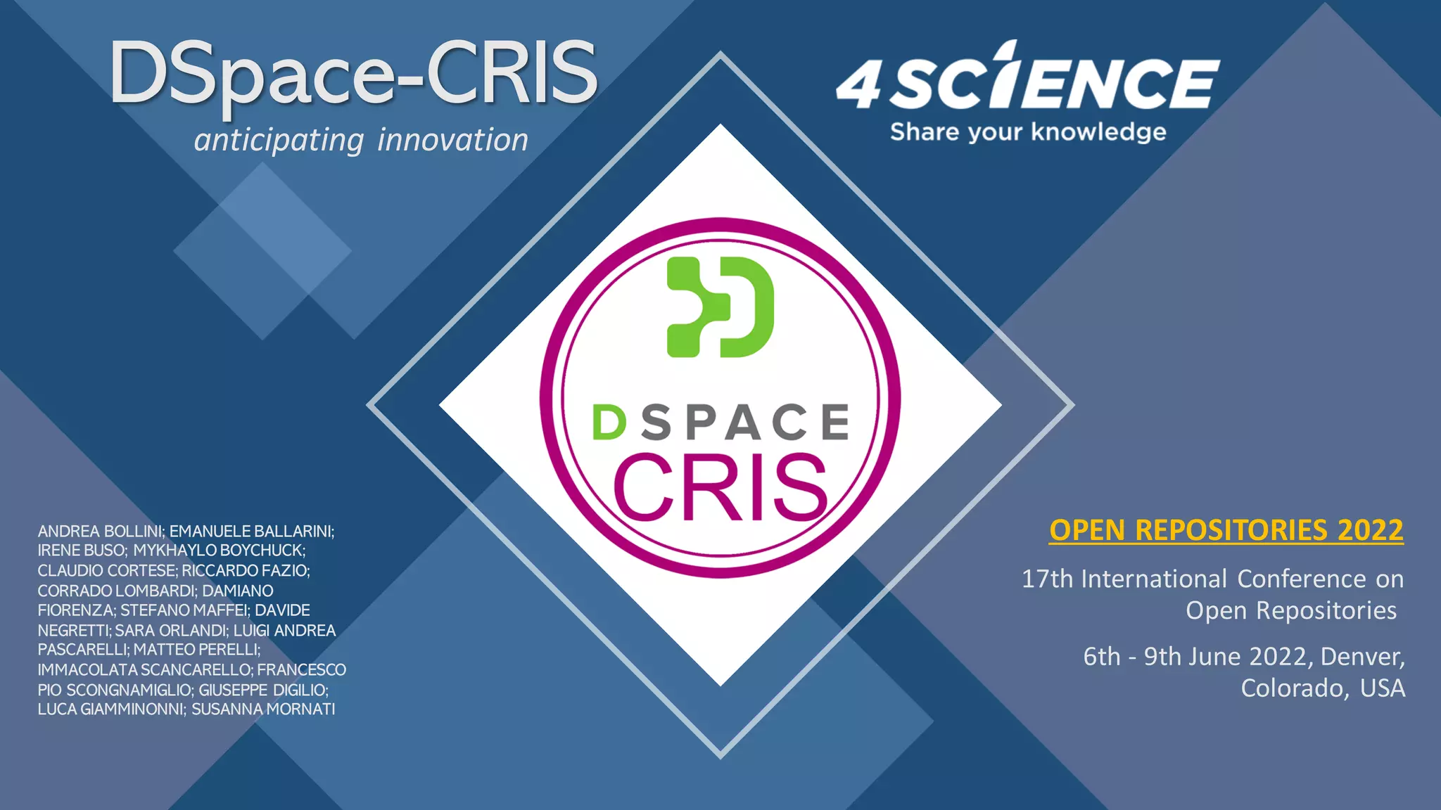 DSpace-CRIS, anticipating innovation | PPT