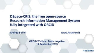 DSpace-CRIS ORCID Integration | PPT