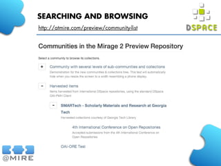 Mirage 2: A responsive user interface for DSpace | PPT
