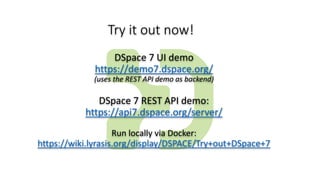 Dspace 7 presentation | PPTX