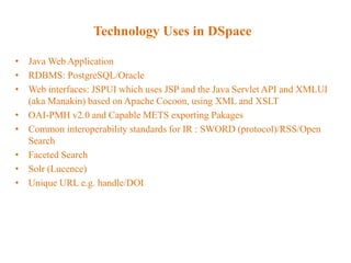 Two day-long training on "DSpace" Institutional Repository | PPSX