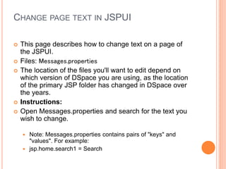 Dspace configuration on XMLUI DSpace | PPTX