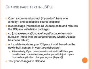 Dspace configuration on XMLUI DSpace | PPTX
