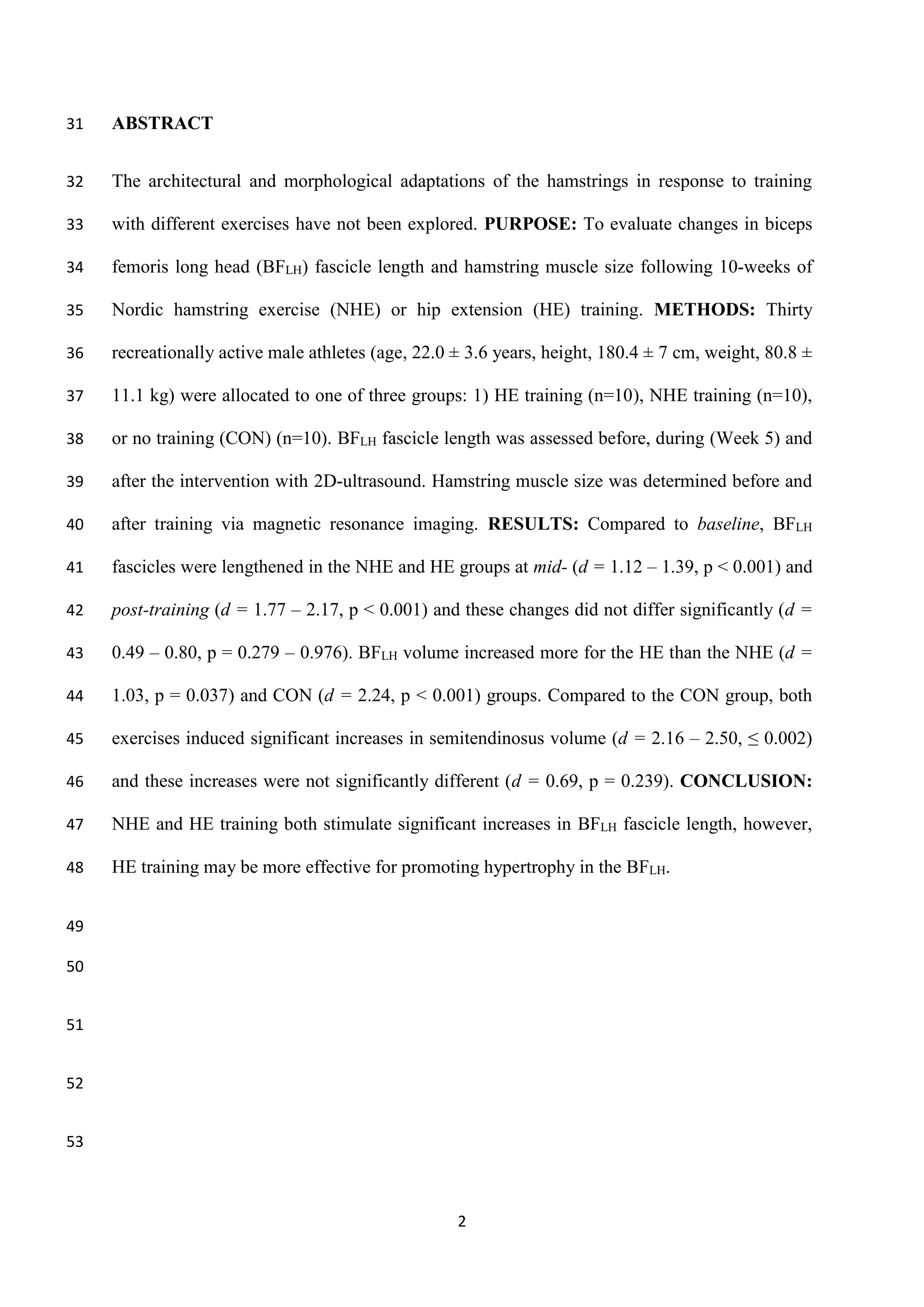 Impact of the Nordic hamstring and hip extension exercises on hamstring ...