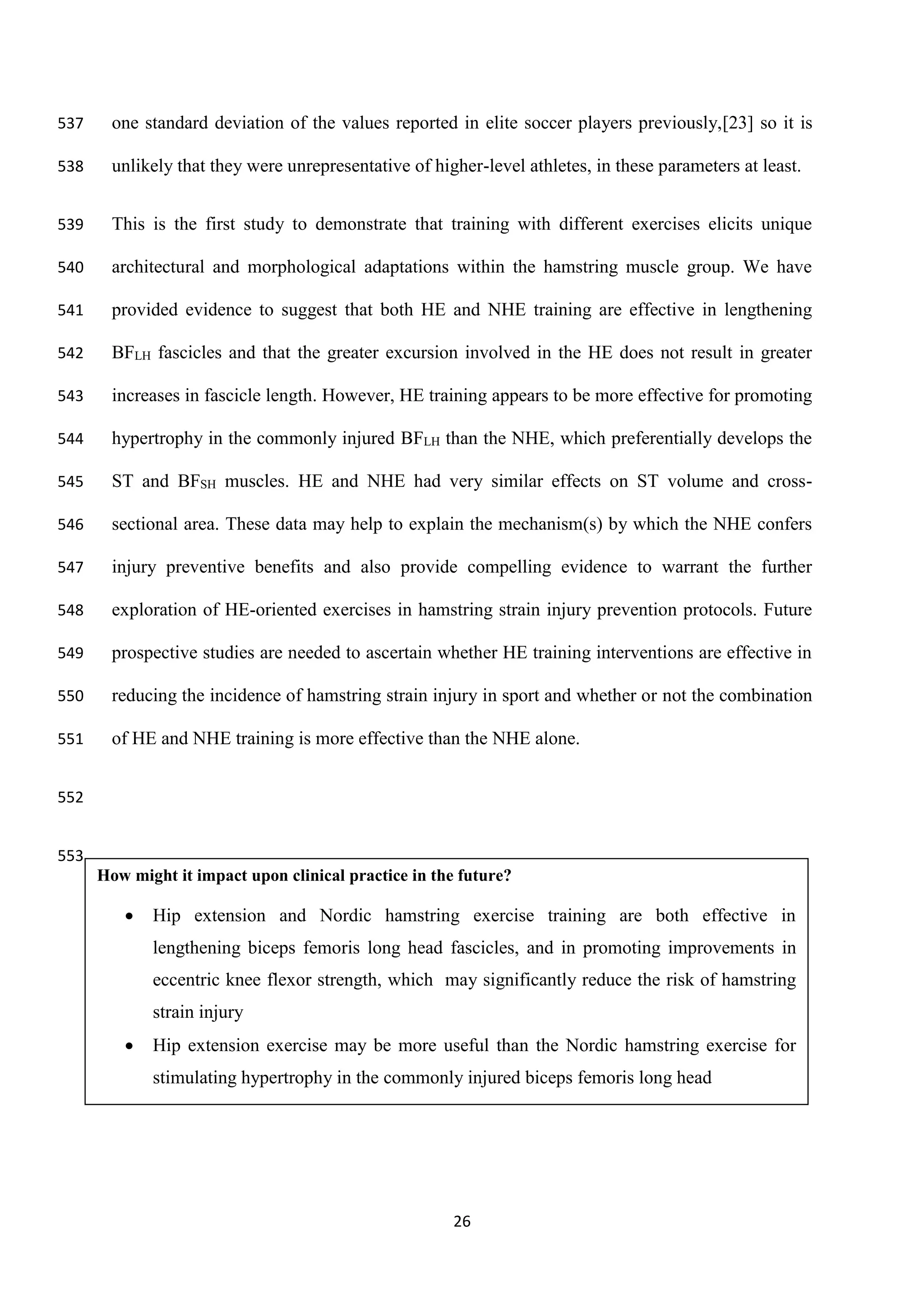 Impact of the Nordic hamstring and hip extension exercises on hamstring ...