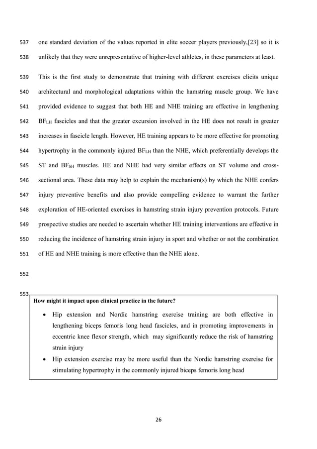 Impact of the Nordic hamstring and hip extension exercises on hamstring ...