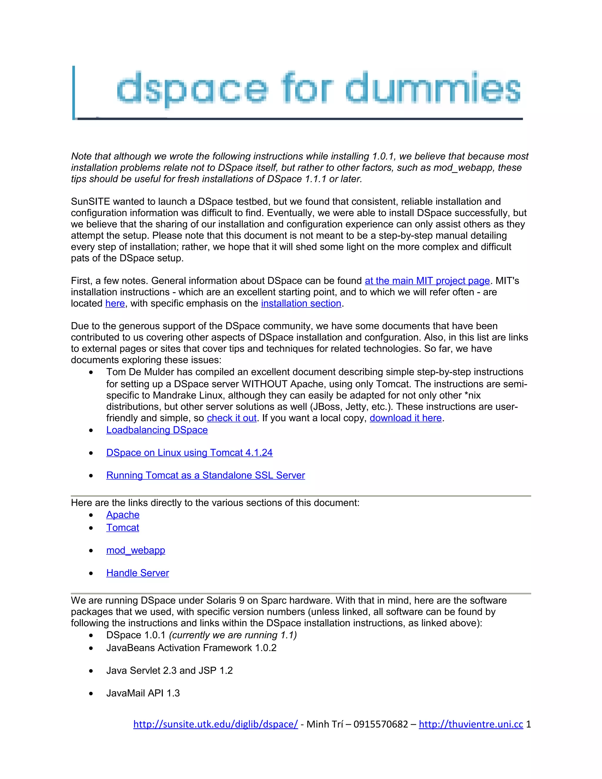 Dspace for dummies | DOC
