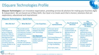 DSpace Current State, Concerns and Solution by DSquare Technologies ...