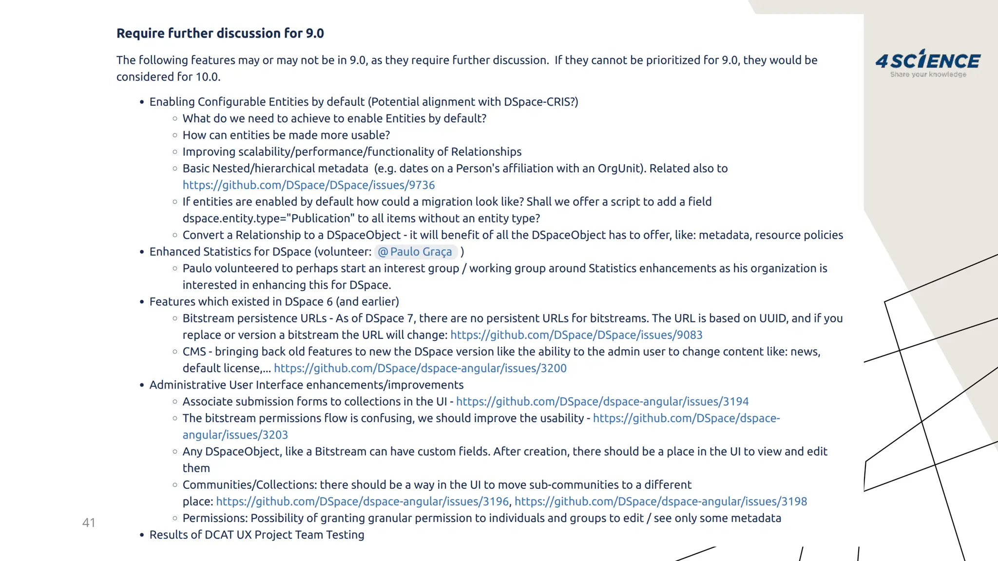 DSpace 8 features and DSpace 9&10 preview | PPTX