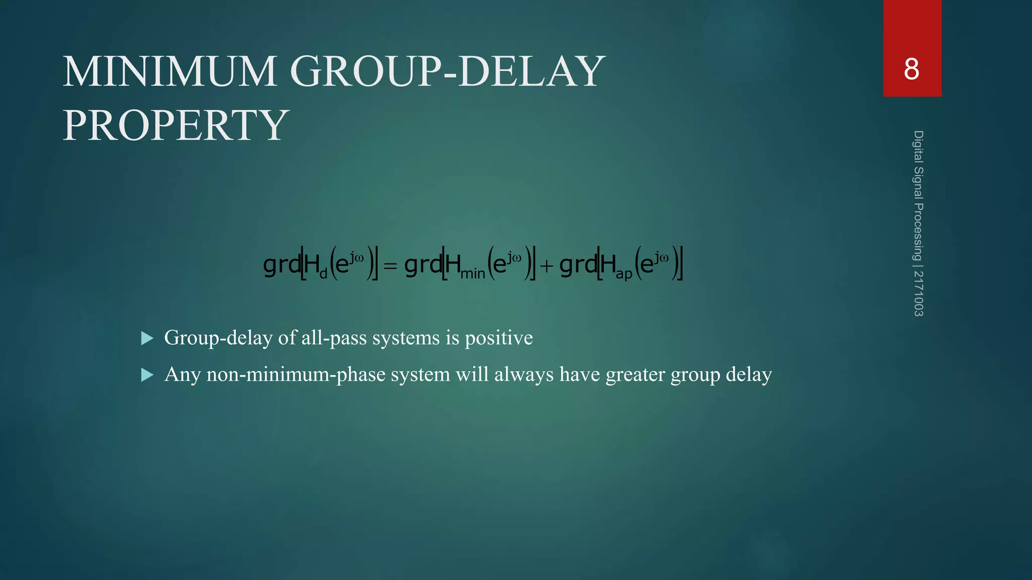 MINIMUM PHASE SYSTEMS | PPTX
