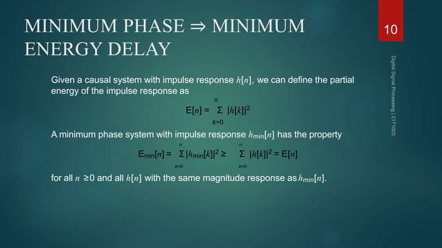 MINIMUM PHASE SYSTEMS | PPTX