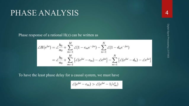 MINIMUM PHASE SYSTEMS | PPTX