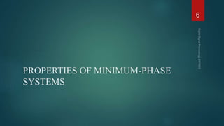 MINIMUM PHASE SYSTEMS | PPTX