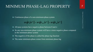 MINIMUM PHASE SYSTEMS | PPTX