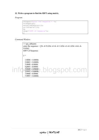 Digital Signal Processing and Control System under MATLAB Environment | PDF