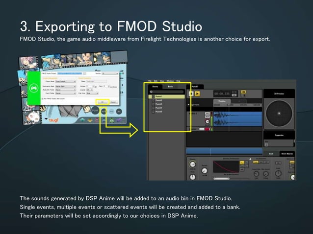 DSP Anime export to Unity and other middleware | PPT