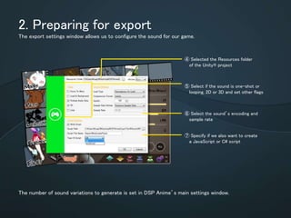 DSP Anime export to Unity and other middleware | PPT