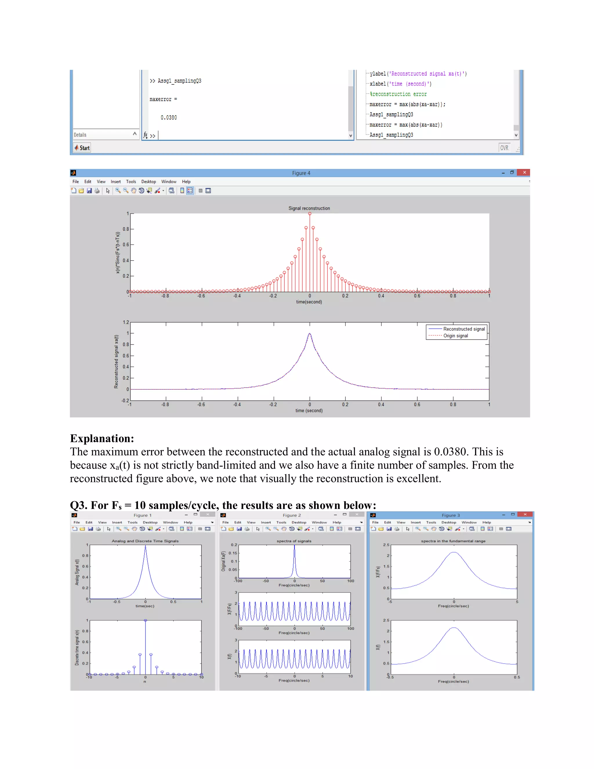 DIGITAL SIGNAL PROCESSING: Sampling and Reconstruction on MATLAB | PDF