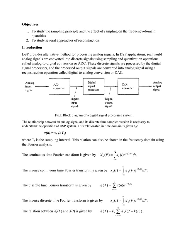 DIGITAL SIGNAL PROCESSING: Sampling and Reconstruction on MATLAB | PDF | Digital Audio ...
