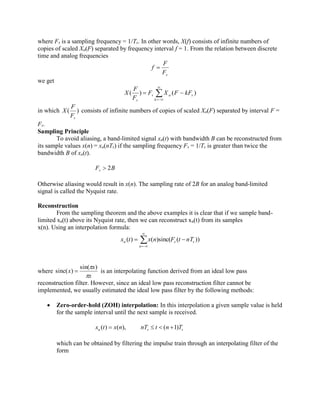 DIGITAL SIGNAL PROCESSING: Sampling and Reconstruction on MATLAB | PDF