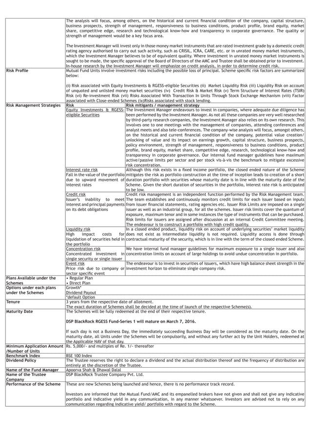 Dsp black rock rgess fund – series 1 applciation form and kim | PDF | Stocks and Bonds ...