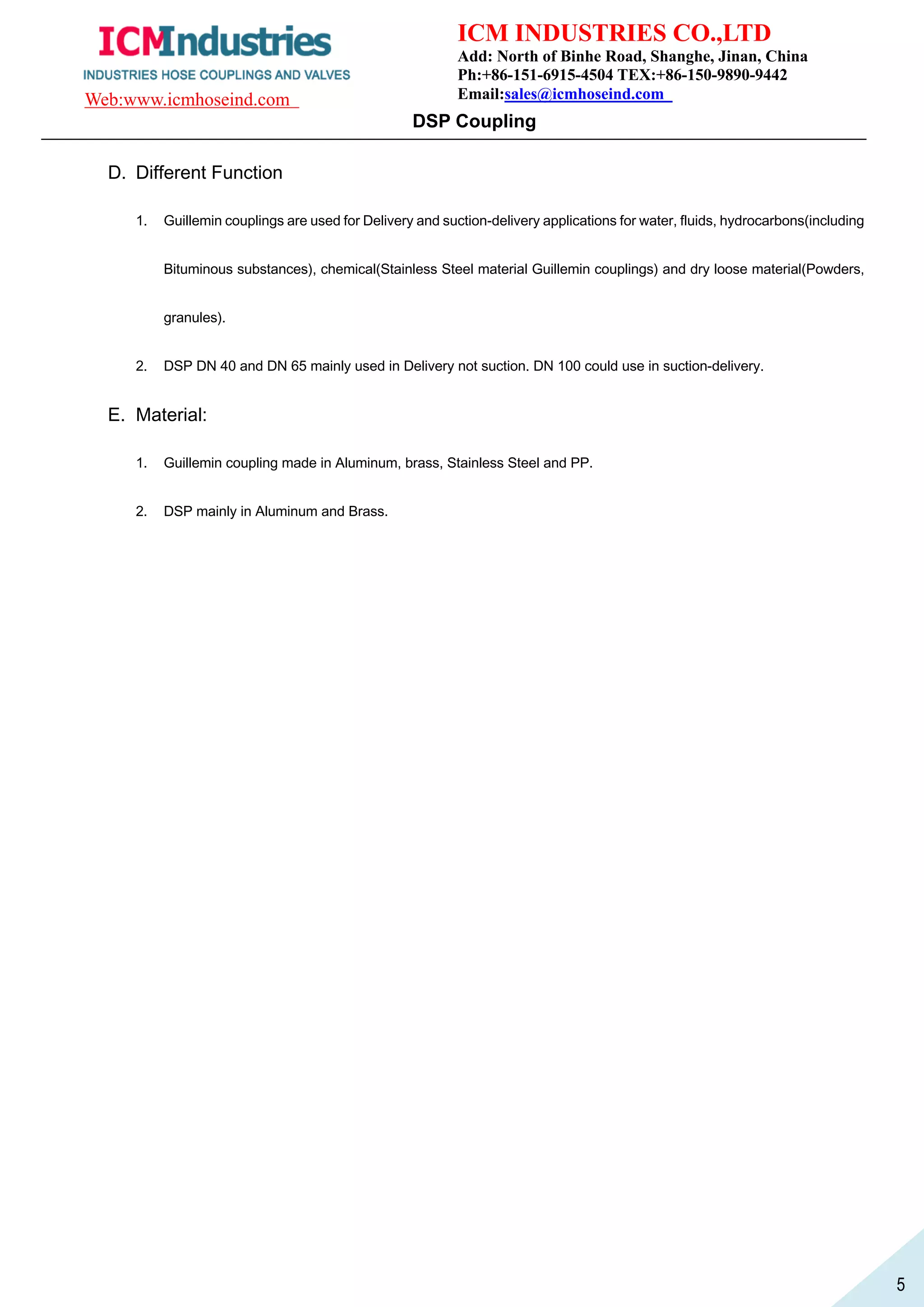 DSP coupling/French Coupling/French Fire fighting coupling | PDF