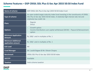 DSP CRISIL SDL Plus G-Sec Apr 2033 50:50 Index Fund | PPT