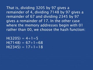 Hashing | PPTX | Programming Languages | Computing