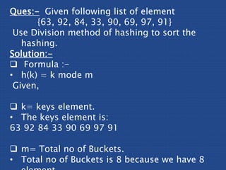 Hashing | PPTX | Programming Languages | Computing