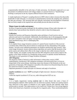 APPLICATION OF SIGNAL PROCESSING IN RADIO ASTRONOMY SYSTEMS | PDF