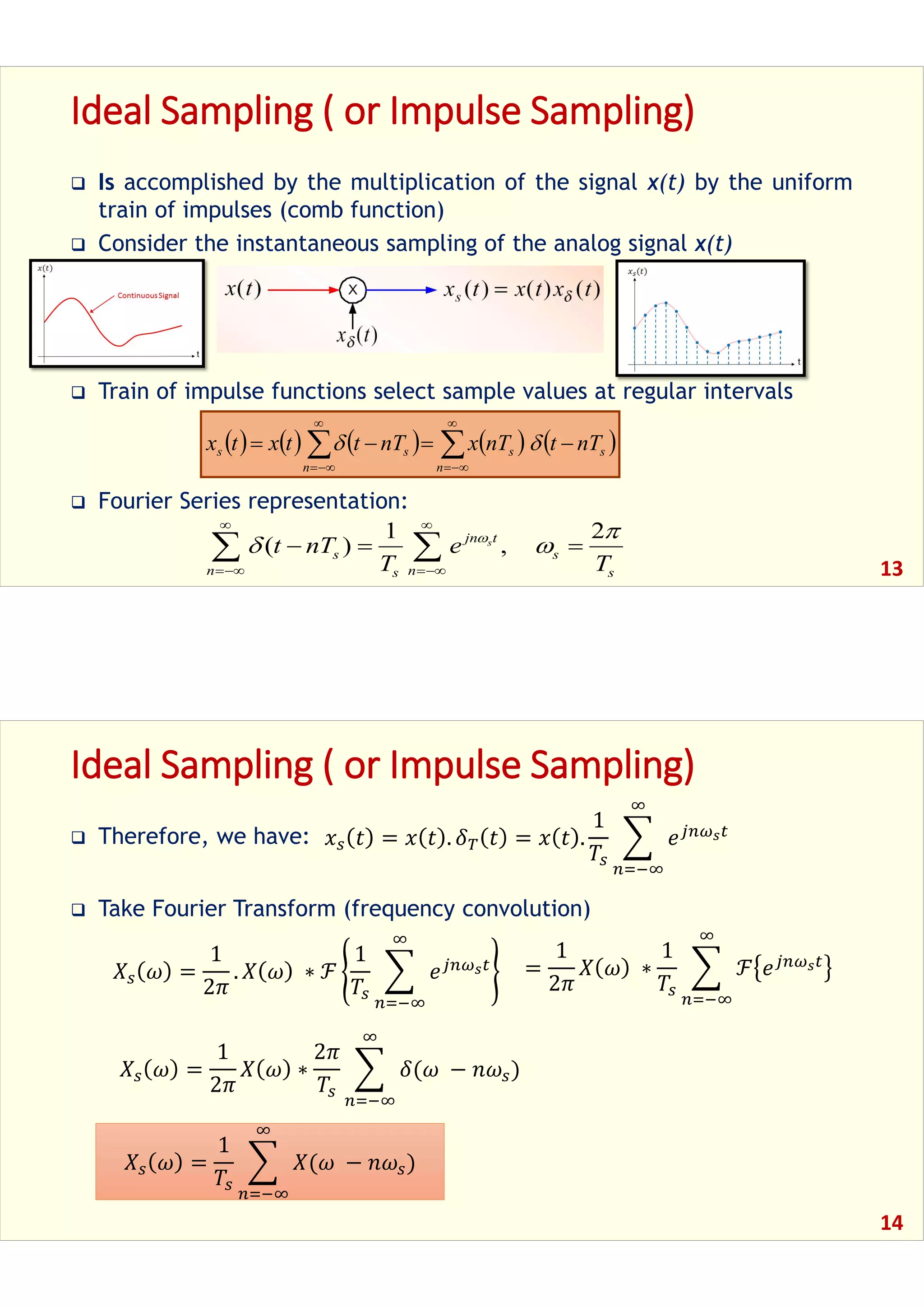DSP_FOEHU - Lec 03 - Sampling of Continuous Time Signals | PDF
