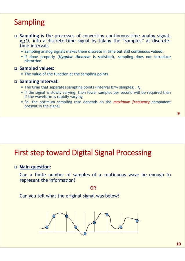 DSP_FOEHU - Lec 03 - Sampling of Continuous Time Signals | PDF