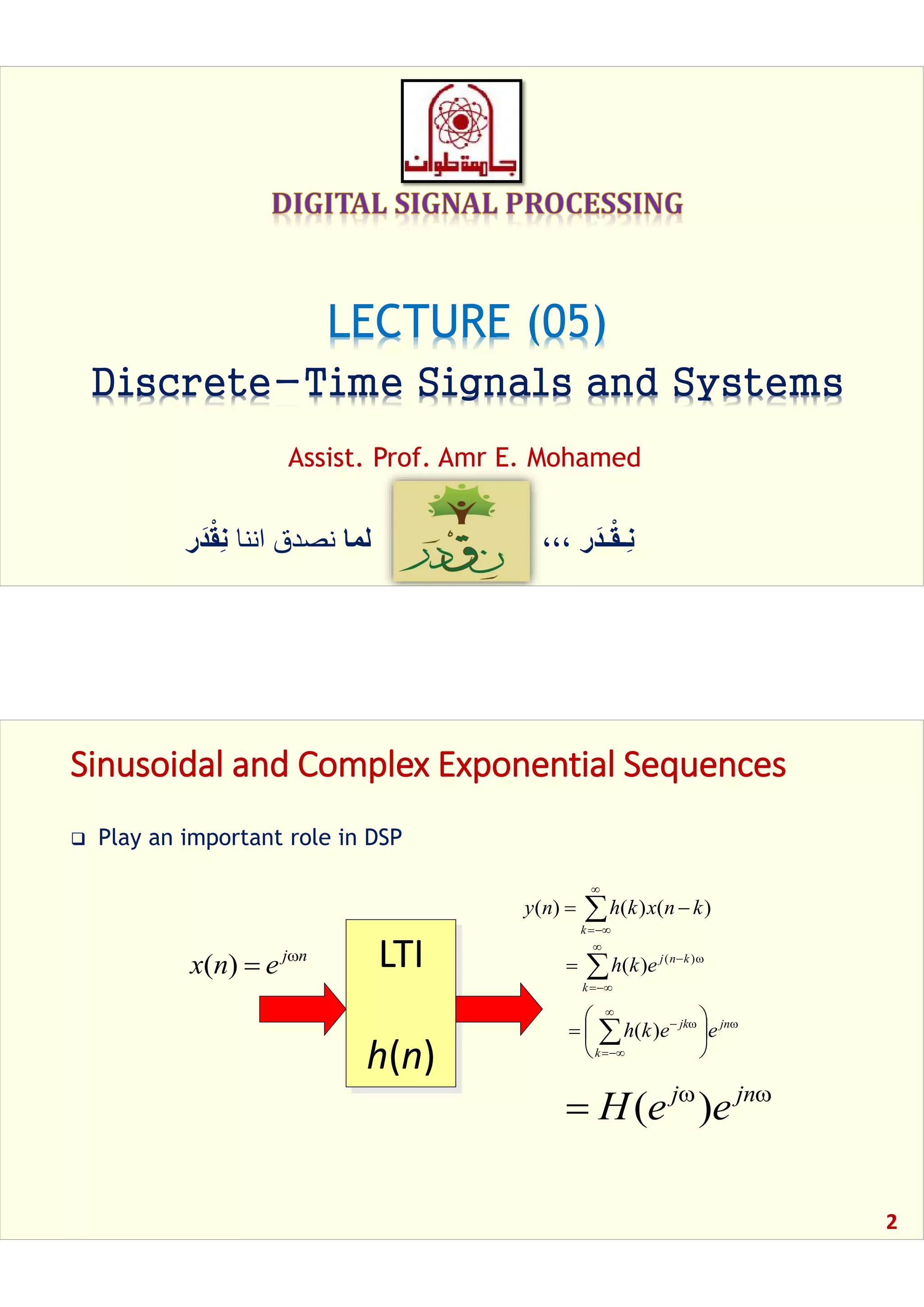 DSP_FOEHU - Lec 05 - Frequency-Domain Representation of Discrete Time ...