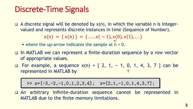 DSP_FOEHU - MATLAB 01 - Discrete Time Signals and Systems | PPT